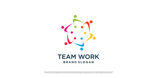 Team work logo set premium Royalty Free Vector Image
