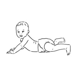 Baby figure front side and back view beautiful Vector Image