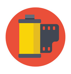 Camera reel flat icon Royalty Free Vector Image