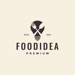 Think food bulb fork logo Royalty Free Vector Image