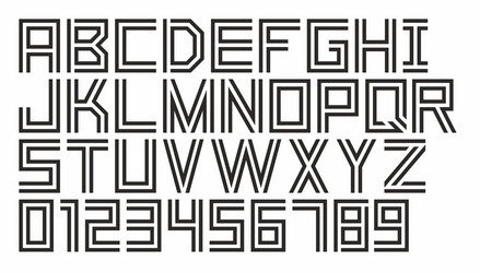 Simple handwritten outline block fonts set Vector Image