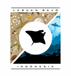 Labuan bajo island template for graphic design Vector Image