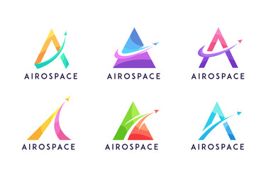 Letter a with triangle abstract arrow logo Vector Image