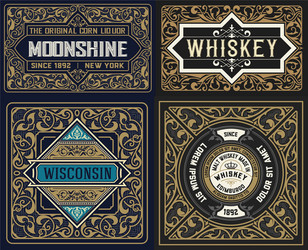 Vintage set retro cards template greeting card Vector Image