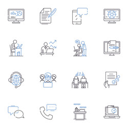Construction design line icons collection Vector Image