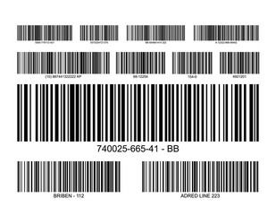 Product barcodes and qr codes with red scanning Vector Image