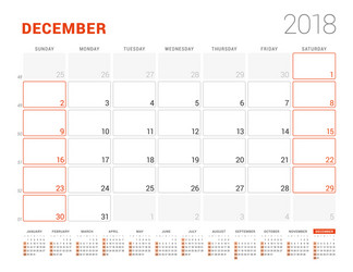 French calendar - december 2019 Royalty Free Vector Image