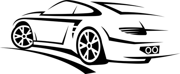 Super car line art outline Royalty Free Vector Image