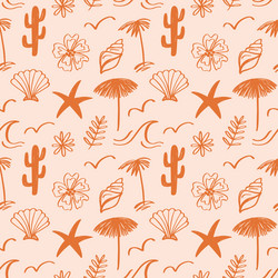 Tropical beach summer seamless pattern background Vector Image