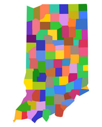 Map of Indiana with Counties Vector Images (over 630)
