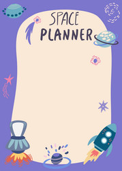 Planning list with space planner with spaceships Vector Image