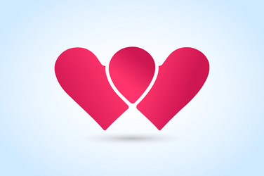 3d geometric heart icon triangular logo Royalty Free Vector