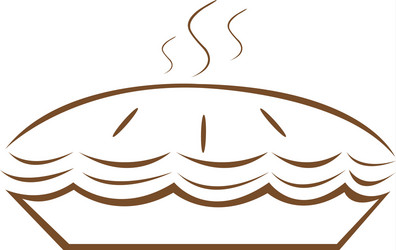 Line art black and white thanksgiving pot pie Vector Image