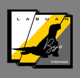 Labuan bajo archipelago design with a komodo Vector Image