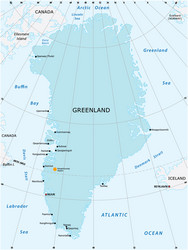 Map of the autonomous state greenland Royalty Free Vector