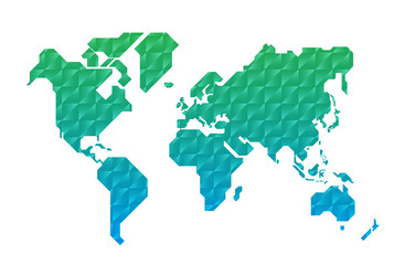 Simplified world map drawn with sharp straight Vector Image