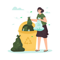 Throw garbage in its place greeting post Vector Image