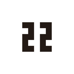 Number 22 square geometric symbol simple logo Vector Image