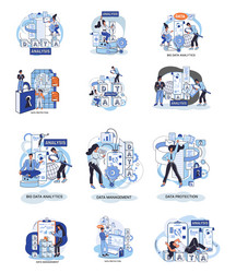 Big data analytics platform data management Vector Image