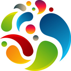 Colorful ball logo symbol paint designs Royalty Free Vector