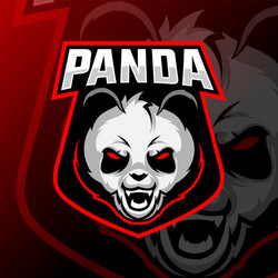 Panda shield logo design Royalty Free Vector Image