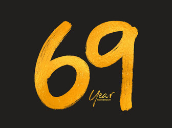 69 years anniversary celebration template Vector Image