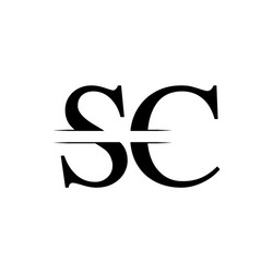 Initial letter sc logo design template Royalty Free Vector