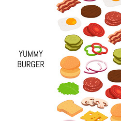 Isometric burger and sandwich types set Royalty Free Vector