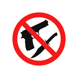 No weapons allowed sign red ban signs images Vector Image