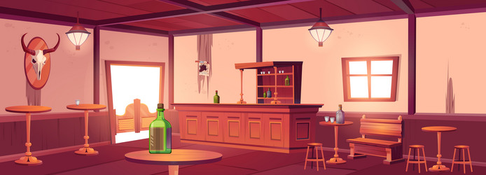 Old western saloon cowboy bar in wild west Vector Image