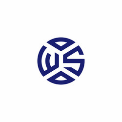 Ws monogram logo with shield shape design template