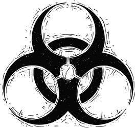 Biohazard symbol sign drawing Royalty Free Vector Image