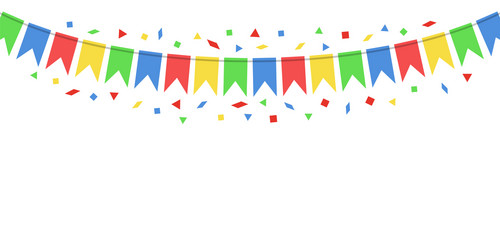 Color hanging flags Royalty Free Vector Image - VectorStock