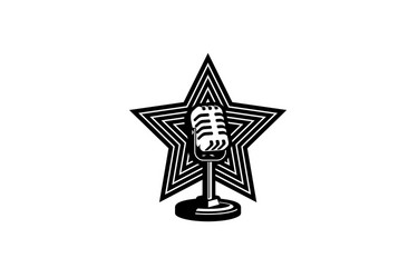 Star singer logo design inspiration Royalty Free Vector
