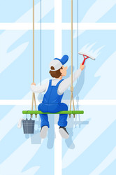 Window glass cleaner cleaning spray and squeegee Vector Image
