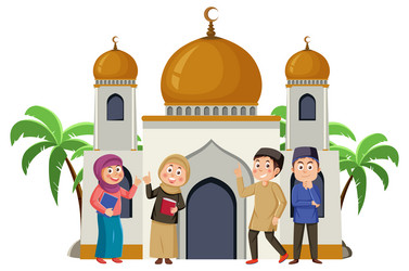 Muslim cartoon characters Royalty Free Vector Image