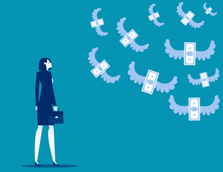 Flying cash banknotes economic crisis effect Vector Image