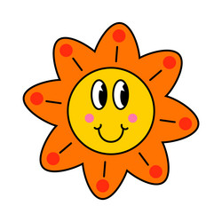 Funny cartoon character on white background Vector Image