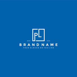 Letter pl square logo finance design Royalty Free Vector