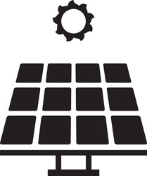 Solar panels technology black and white icon Vector Image