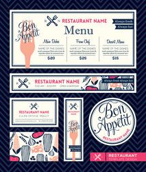 Bon appetit logo label for design menu restaurant Vector Image