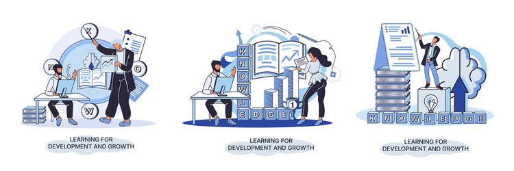 Learning for development and growth self-learning Vector Image