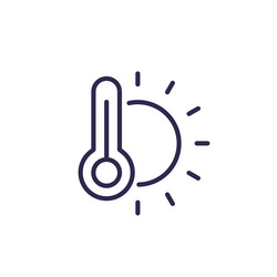 High temperature warning icon on white Royalty Free Vector