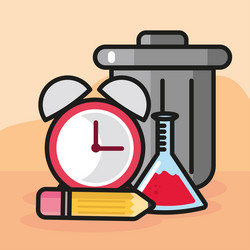 School alarm with happy face cartoon Royalty Free Vector