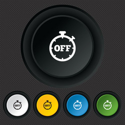 Timer off sign icon stopwatch symbol Royalty Free Vector