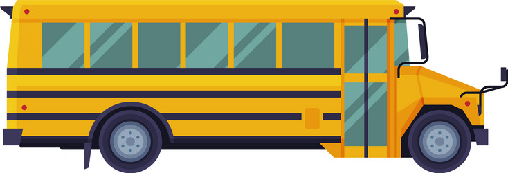 Yellow school bus side view school students Vector Image