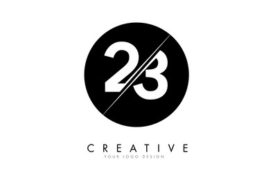 Number 23 2 3 logo design with golden circles Vector Image