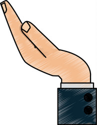 Color pencil image side view hand Royalty Free Vector Image