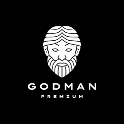 Greek god zeus logo ancient sculpture Royalty Free Vector