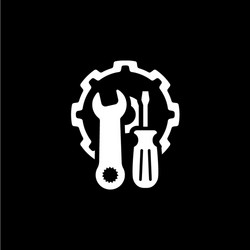 Engineering icon gear and wrench service symbol Vector Image